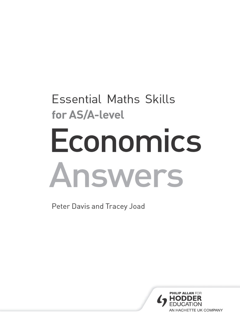 Economics Essential Maths Skills Answers | PDF