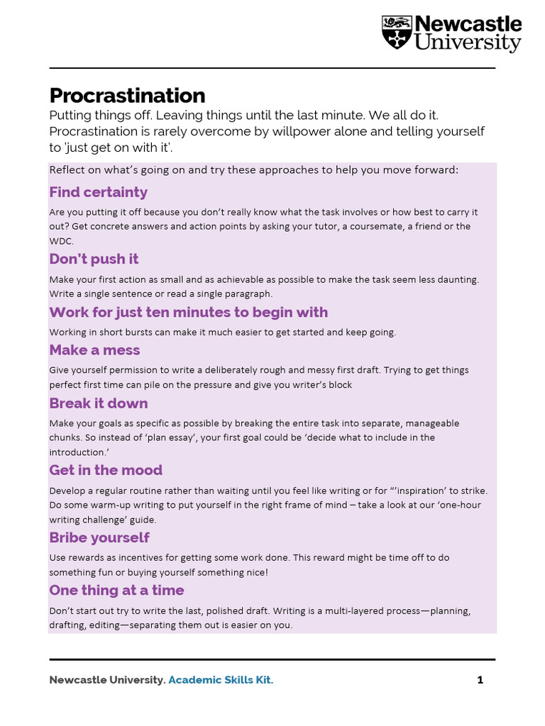 Danilo Zarkovic - Lesson 10 - Procrastination | PDF