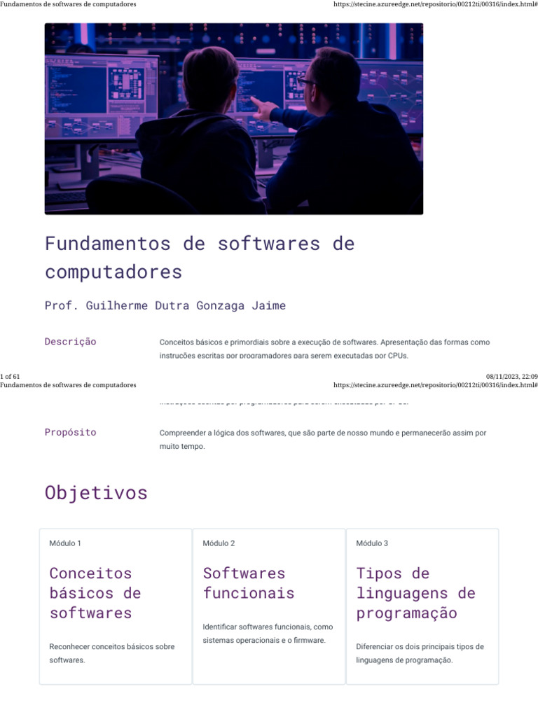 Fundamentos de Softwares de Computadores | PDF | Inicialização ...