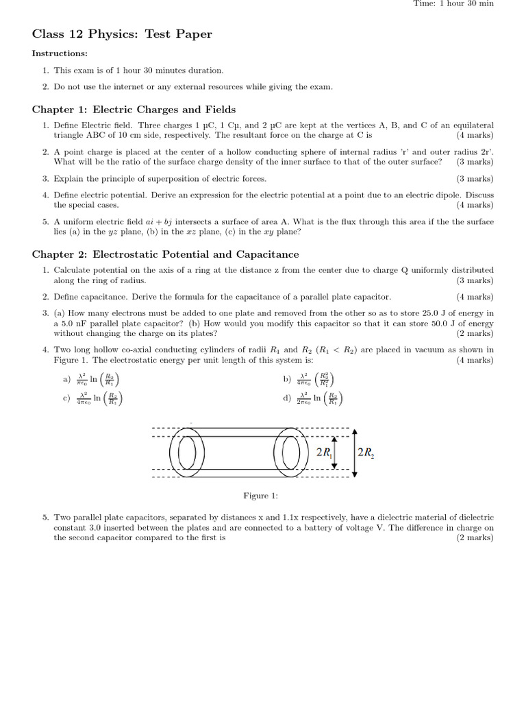 Exam Paper | PDF | Capacitance | Capacitor