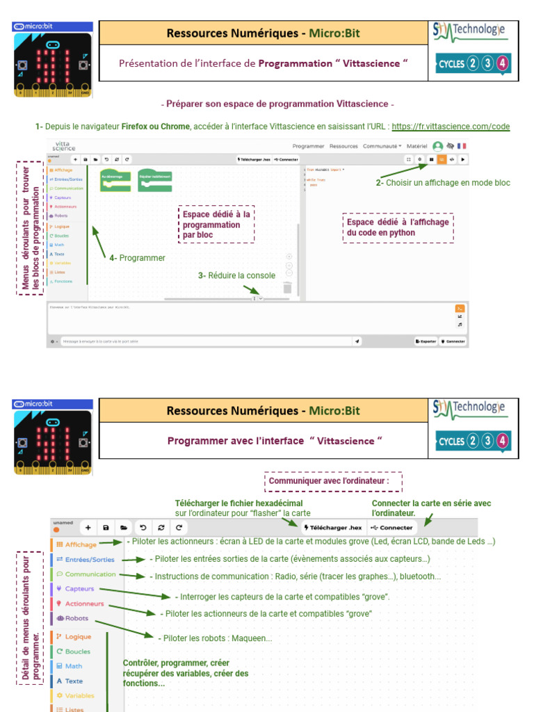 Ressources Microbit Interface Vittascience | PDF | Ordinateurs