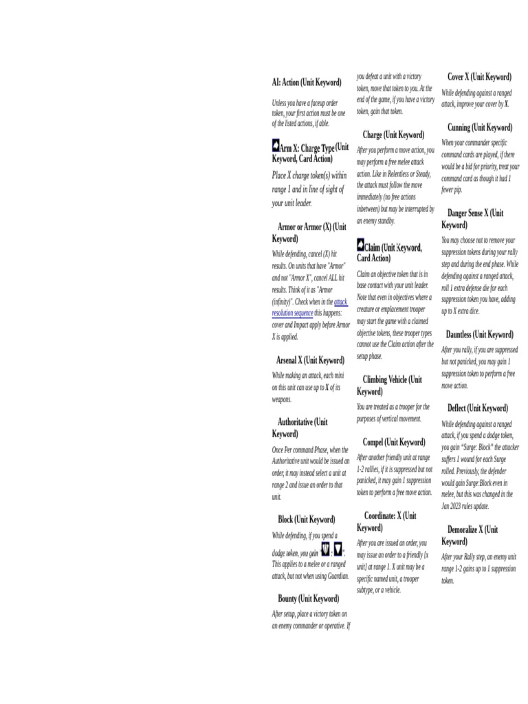 Unit Keywords (Booklet Print) | PDF | Military