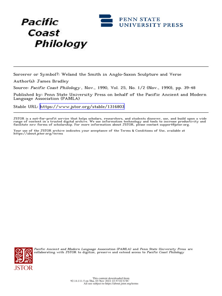 Weland - Symbol or Sorceror | PDF | Anglo Saxons | Elves