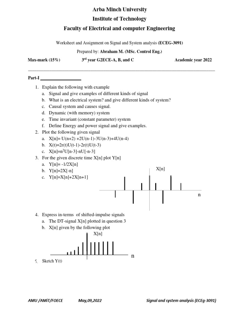 Signal Assignment From Part Ii To Iv Pdf 1830