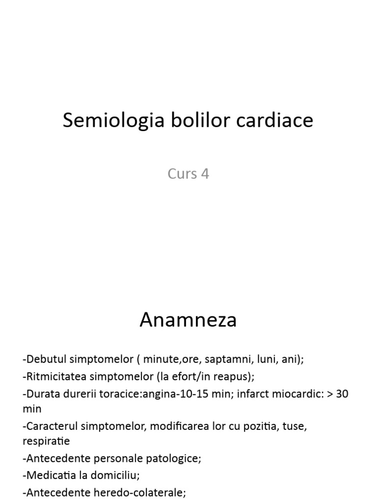 Semiologia Bolilor Cardiace Partea 1 | PDF