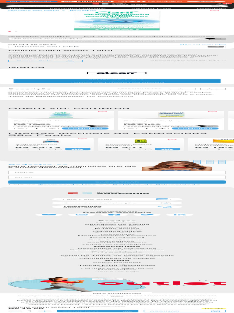 Colírio Claril Alcon 15ml - Drogaria Sao Paulo | PDF | Medicina Clínica