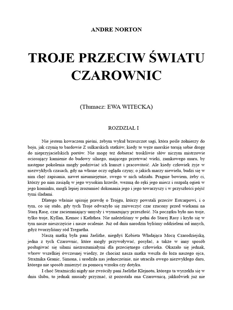 Andre Norton - Troje Przeciw Swiatu Czarownic | PDF Andre Norton - Troje Przeciw Swiatu Czarownic | PDF