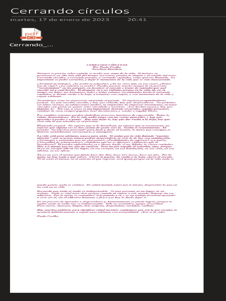 Cerrando Círculos | PDF