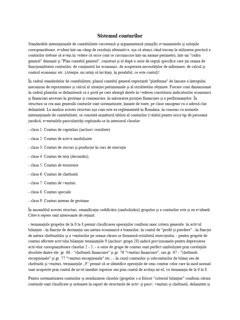 Sistemul Conturilor | PDF
