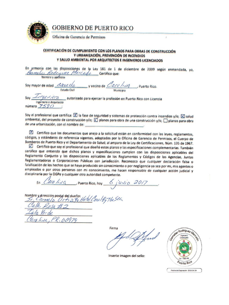 Forma Certificación OGPe | PDF