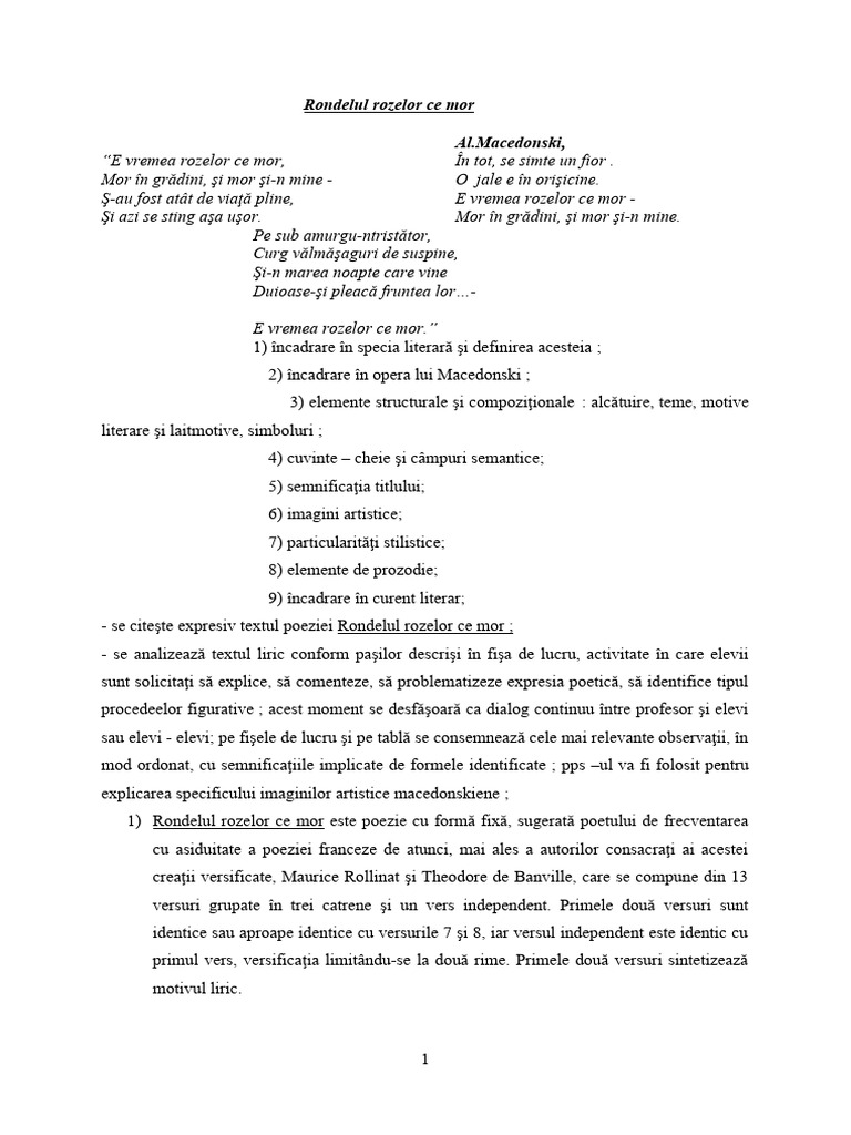 Rondelul Rozelor | PDF