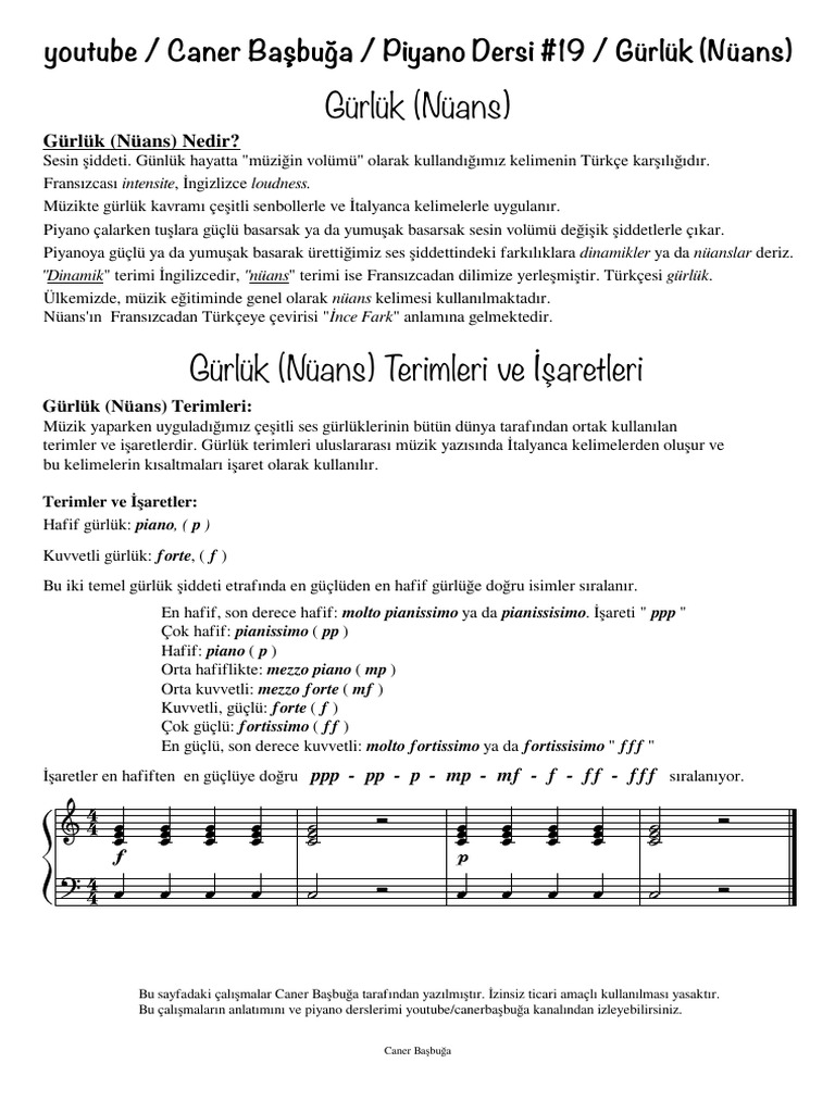 Piyano Dersi19 Caner Başbuğa | PDF