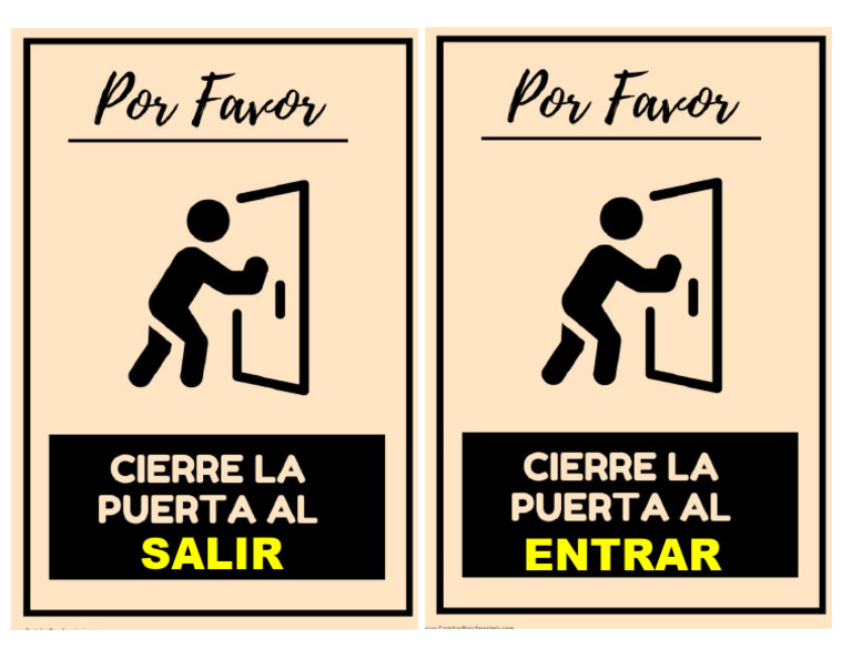 Avisos de Cerrar y Abrir La Puerta | PDF