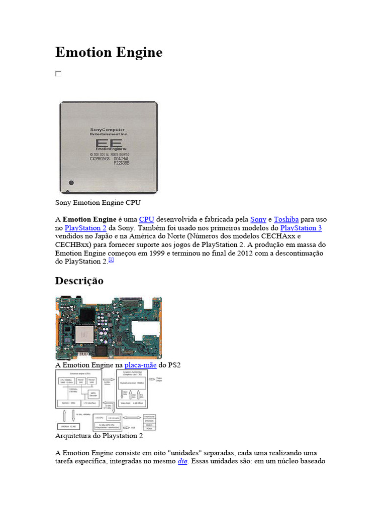 Emotion Engine | PDF | Plataformas de videogame | Tecnologia digital