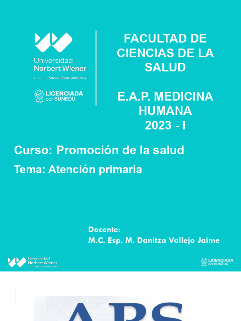 Semana 12 - Clase APS Atención Primaria de Salud | PDF | Hospital | Cuidado de la salud