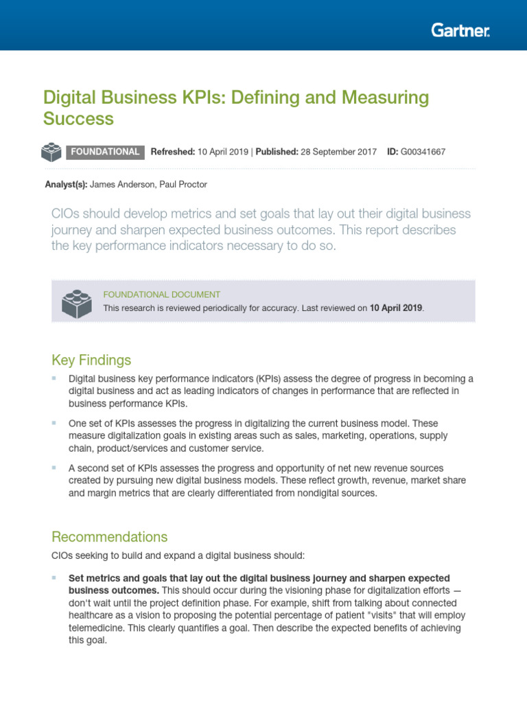 Digital Business Kpis Defining and Measuring Success | PDF | Business