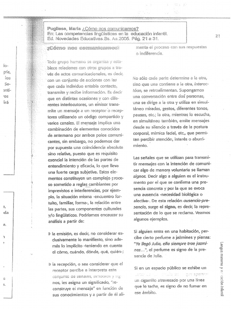 PUGLIESE Como Nos Comunicamos | PDF