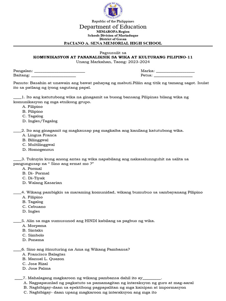 11-KOMPAN-EXAM Edited | PDF