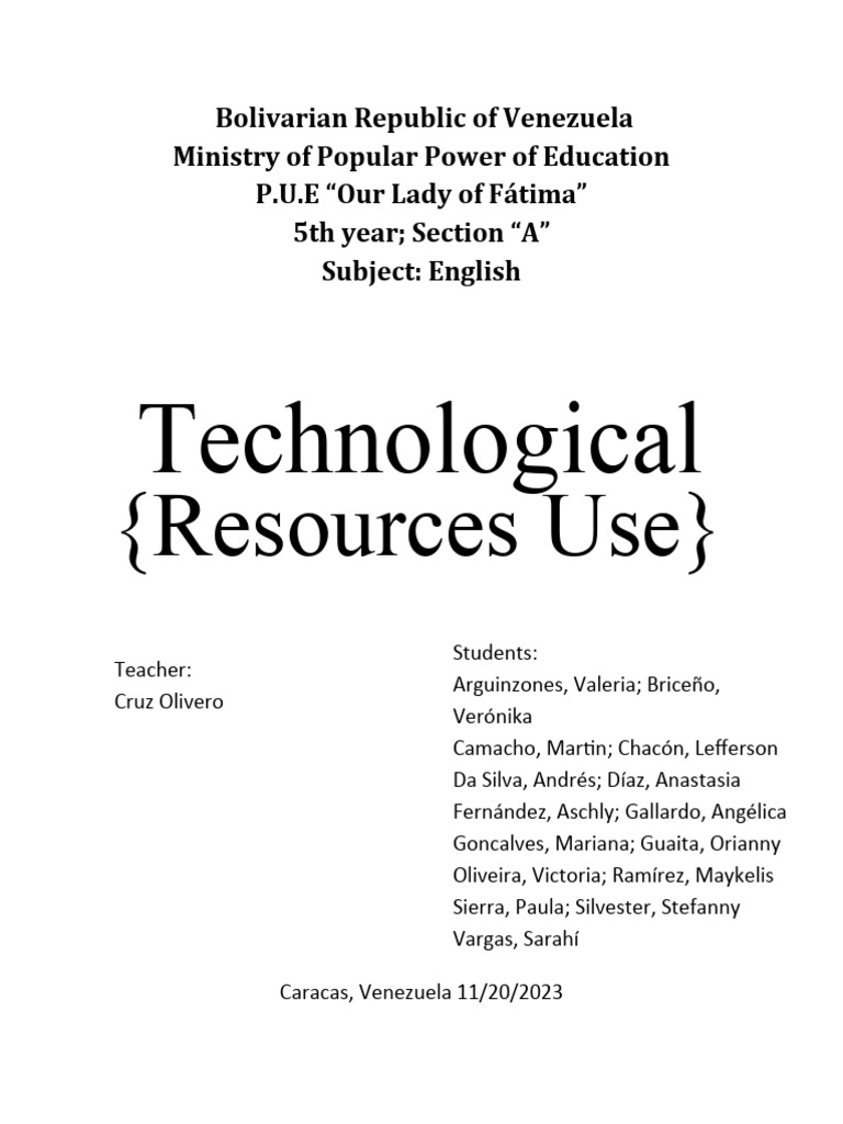 Technological Resources Use | PDF Technological Resources Use | PDF
