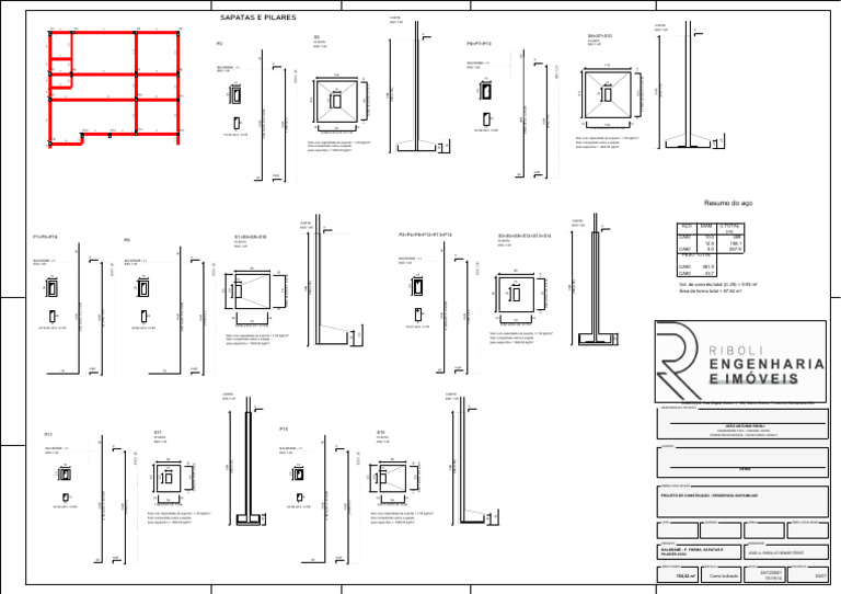 02-07 Baldrame P.forma Sapatas e Pilares | PDF
