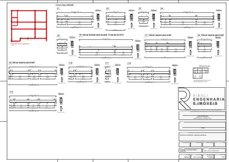 Planta de Formas e Vigas Baldrame | PDF