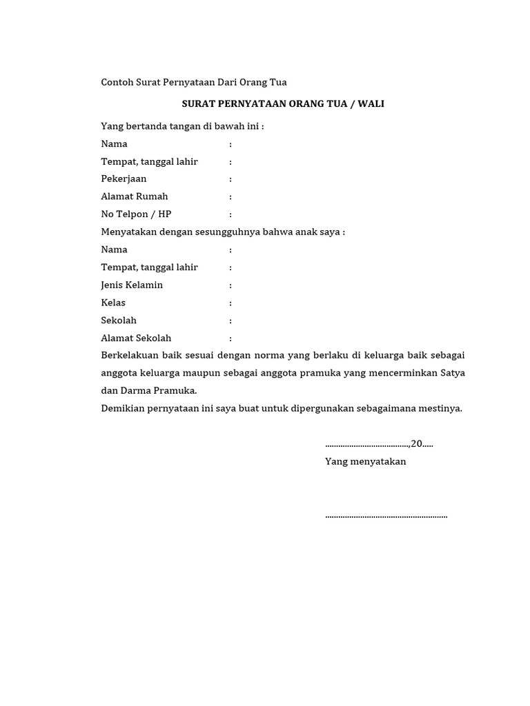 Contoh Surat Keterangan RT Sekolah Ortu, Permohonan | PDF | Olahraga & Rekreasi