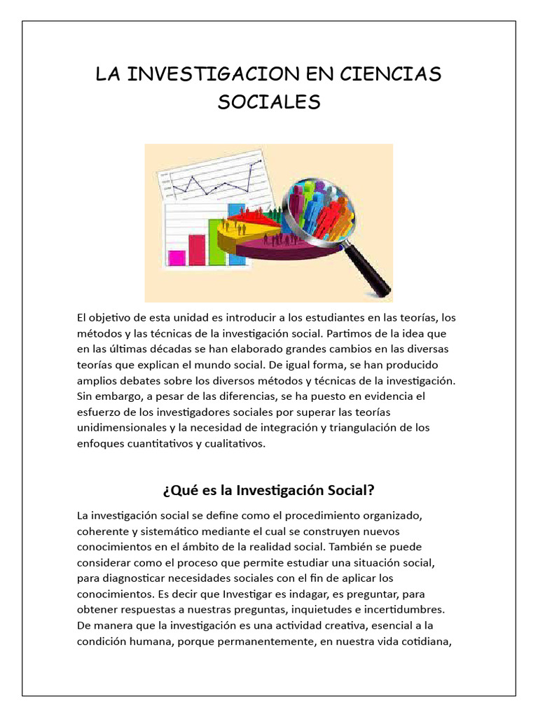 La Investigacion en Ciencias Sociales Resumen 3 | PDF
