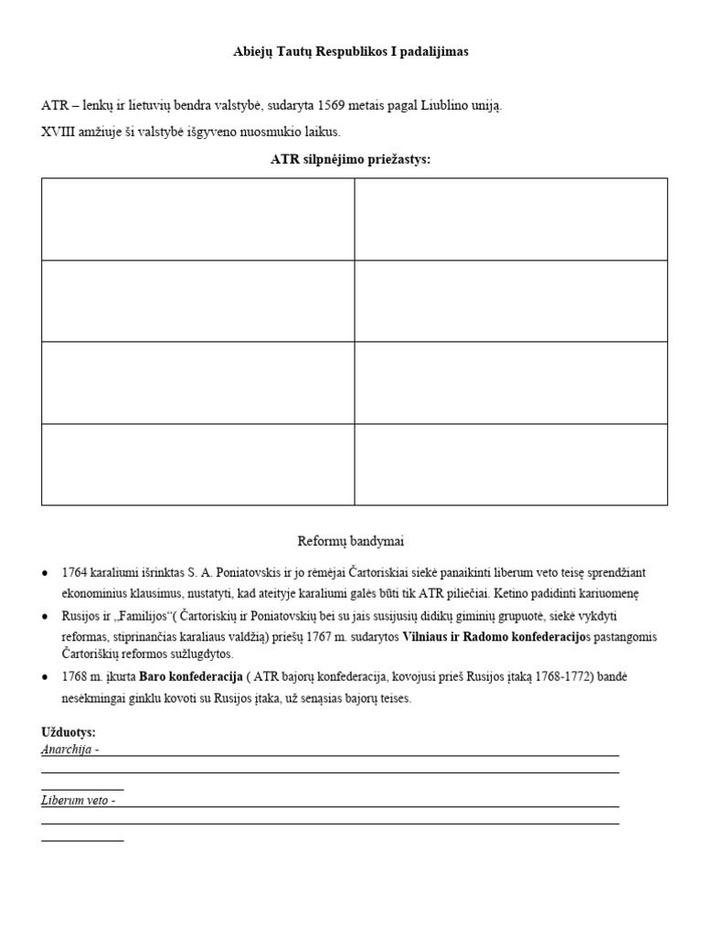 ATR I Padalijimas | PDF