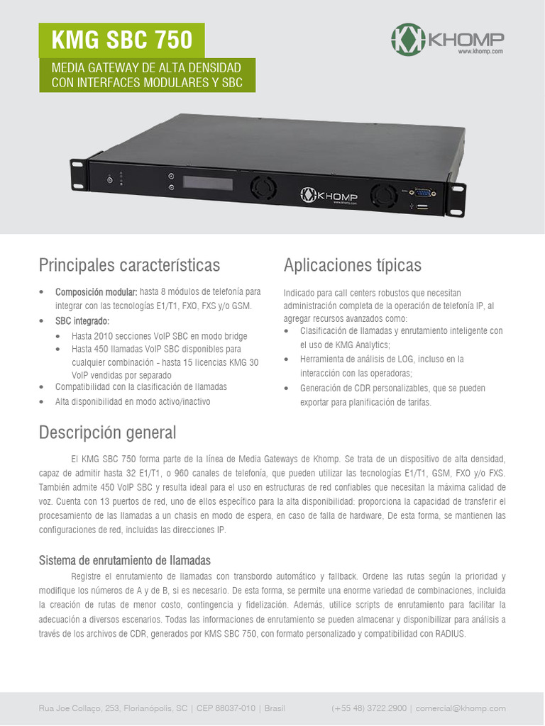 KMG SBC 750 Es V3 | PDF | Voz sobre IP | Gsm