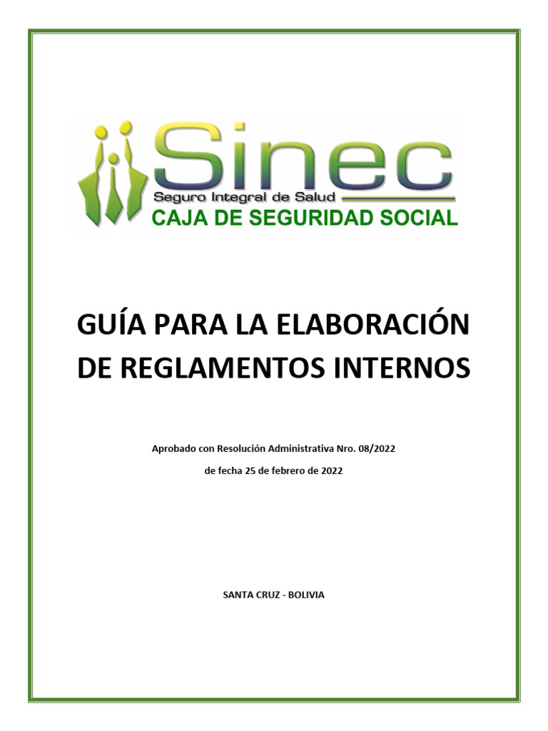 Guia Elaborar Reglamento Interno | PDF