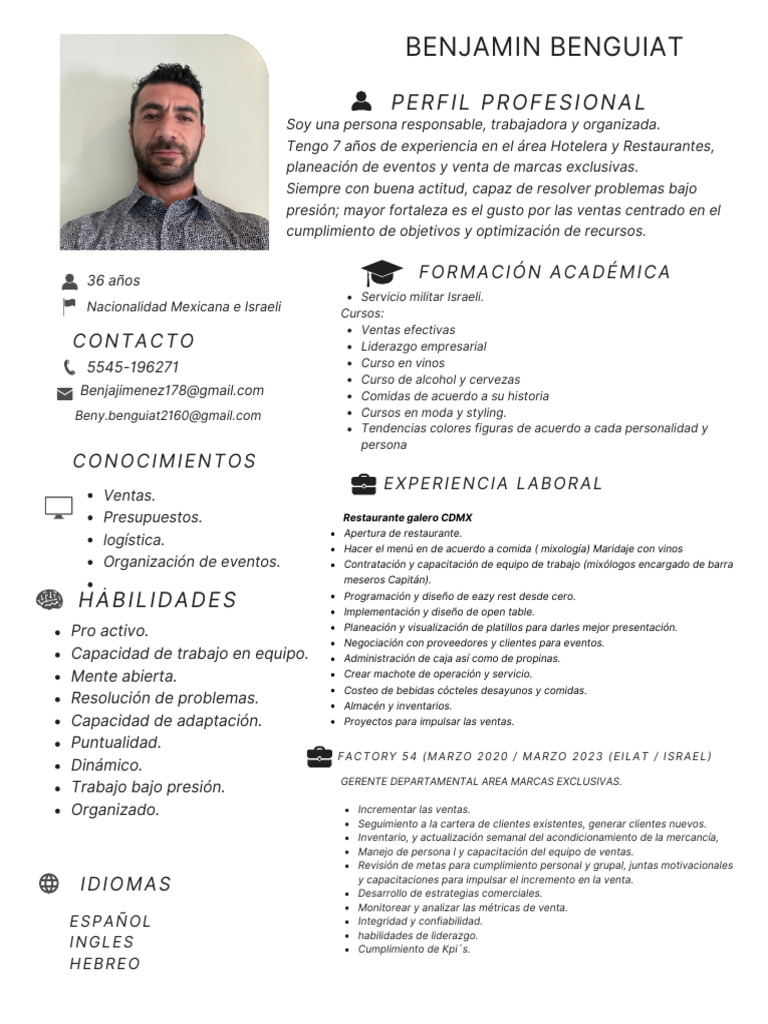 CV Benjamin Benguiat | PDF