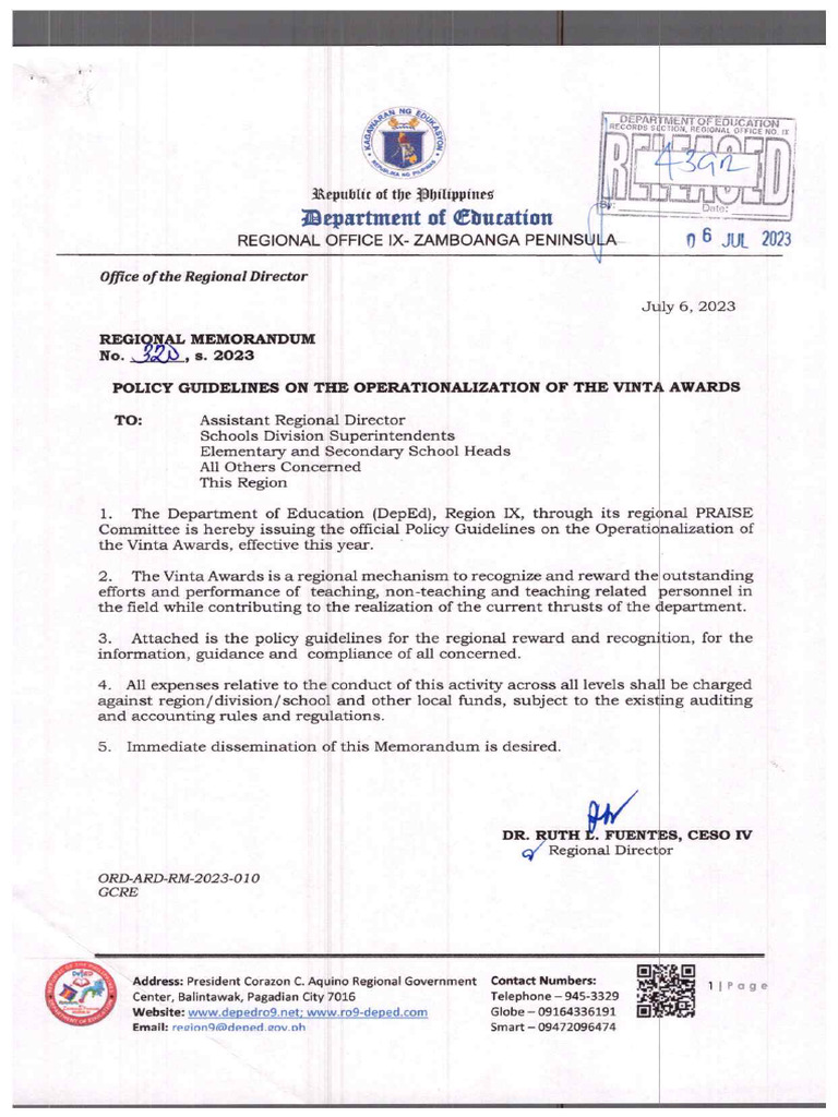 Vinta Awards Policy Guidelines | PDF