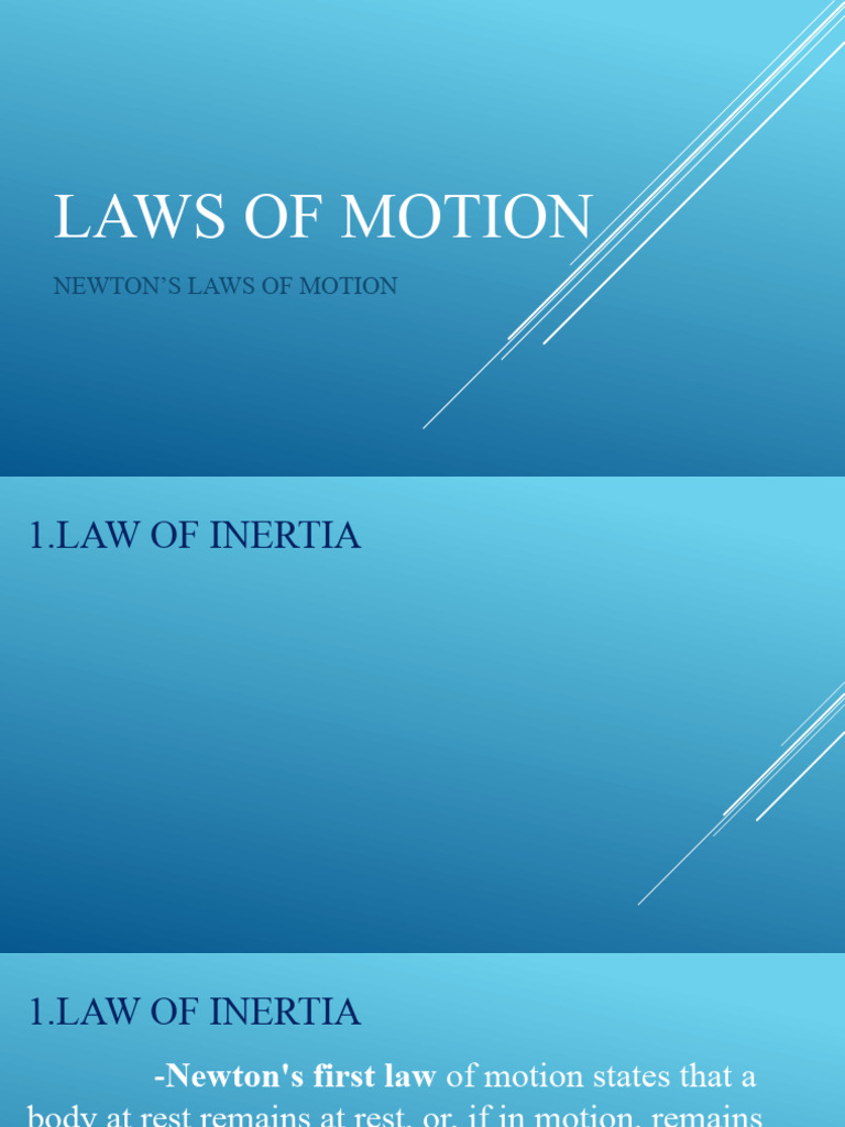 Newtons Laws of Motion | PDF | Newton's Laws Of Motion | Inertia
