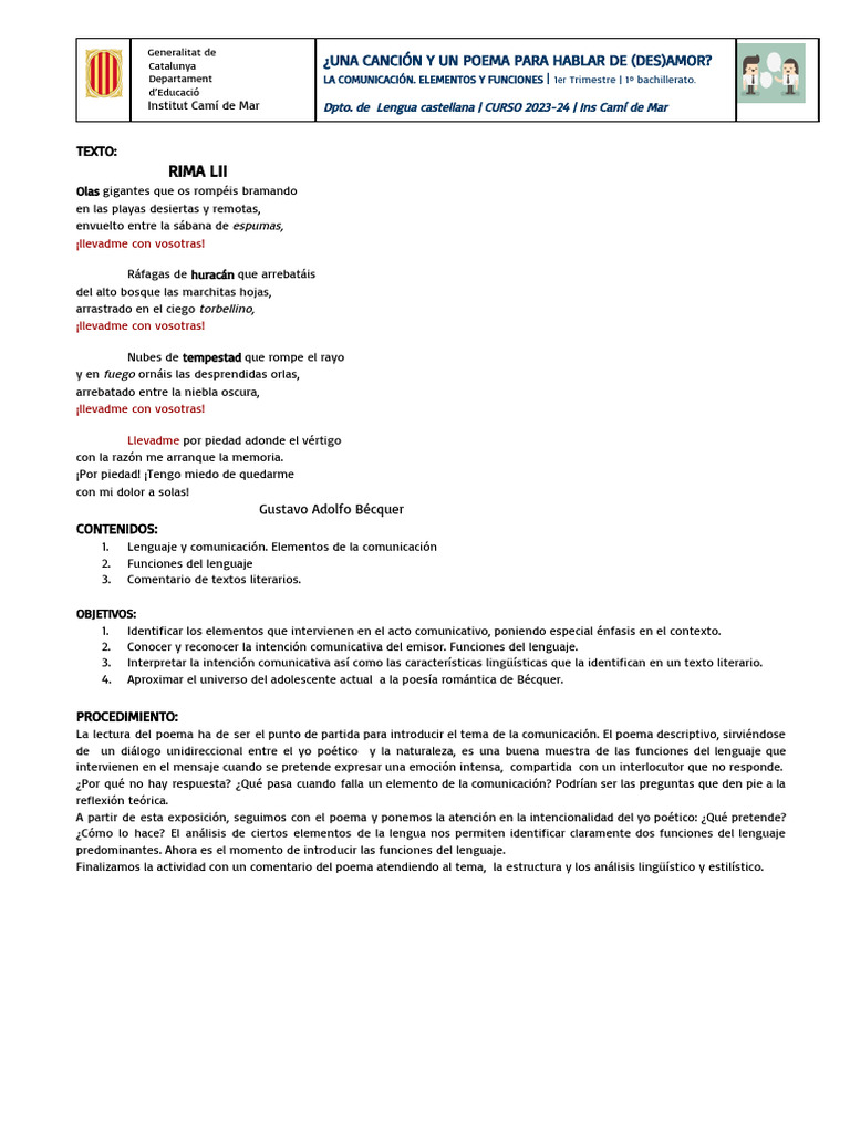 AP. Lenguaje y Comunicación. Elementos y Funciones. Bat. | PDF