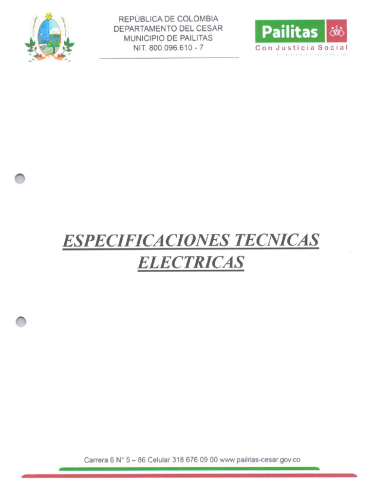 Especificaciones Tecnicas Electricas | PDF