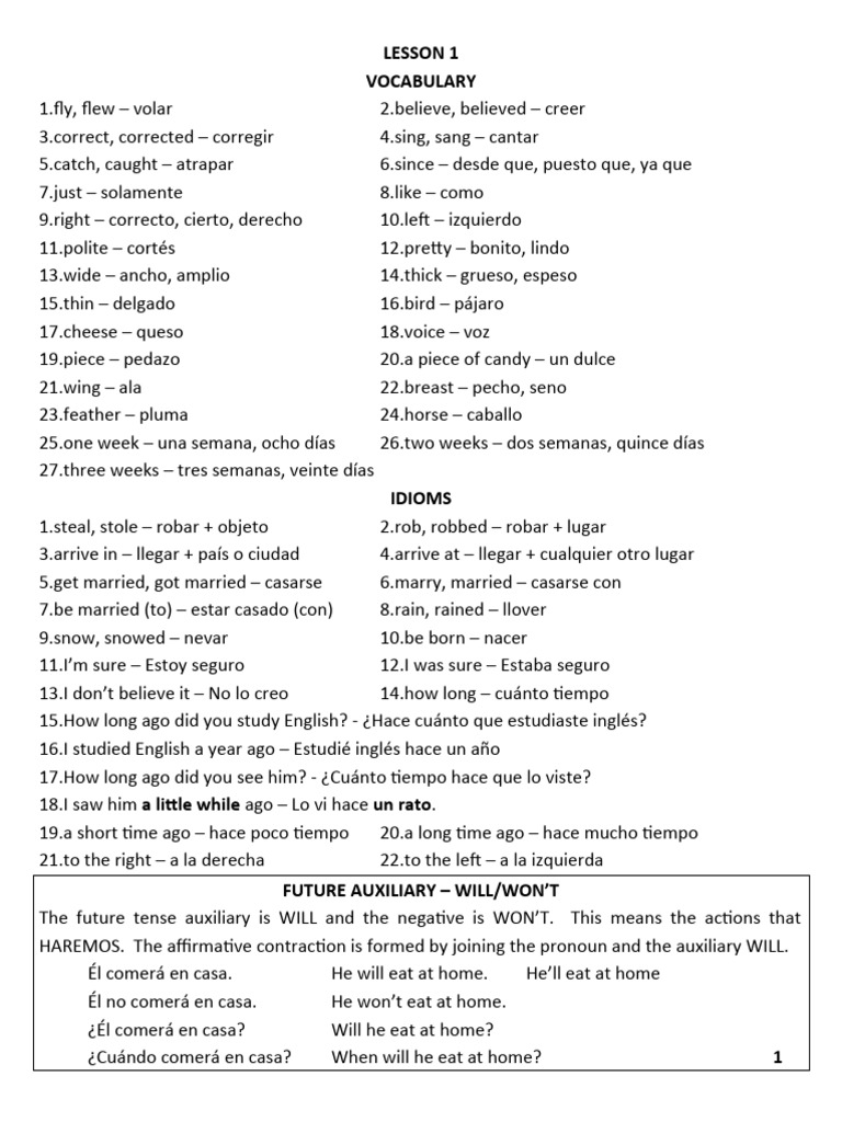 VOCABULARIOS LIBRO II | PDF | Verb | Perfect (Grammar)