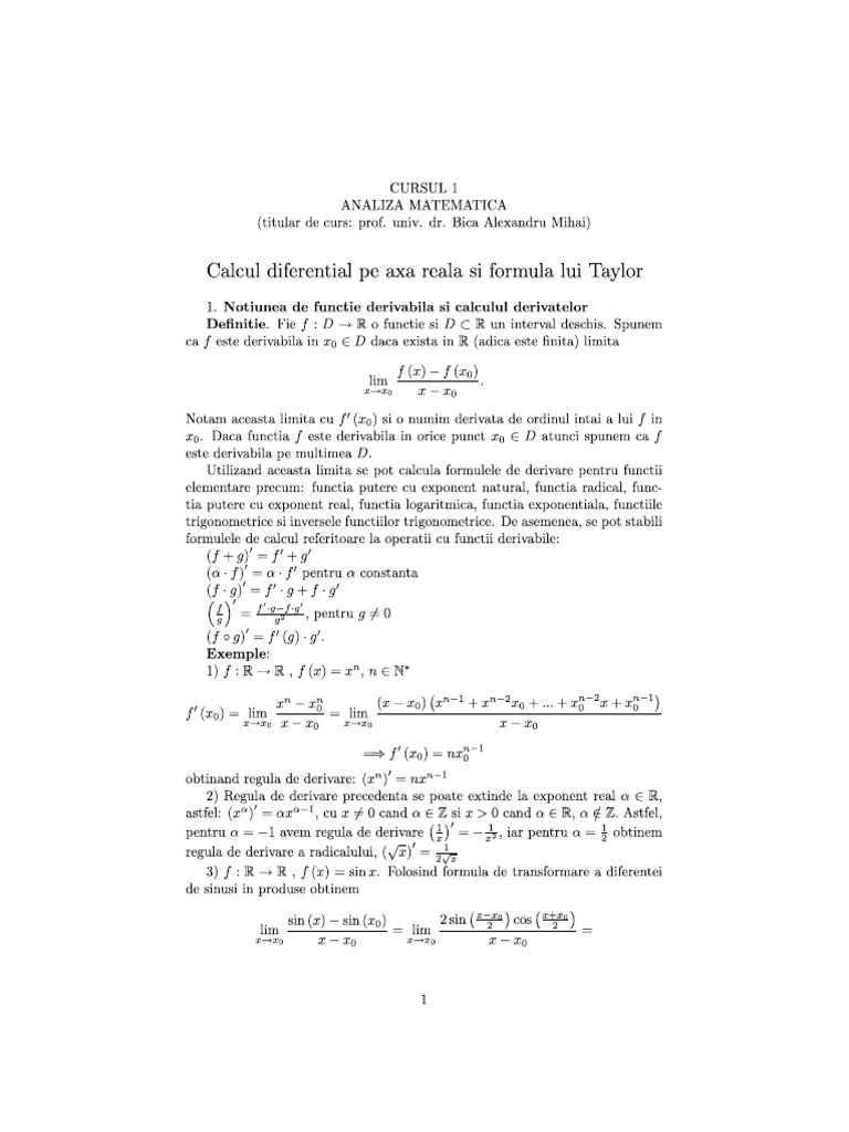 2curs Formula Lui Taylor | PDF