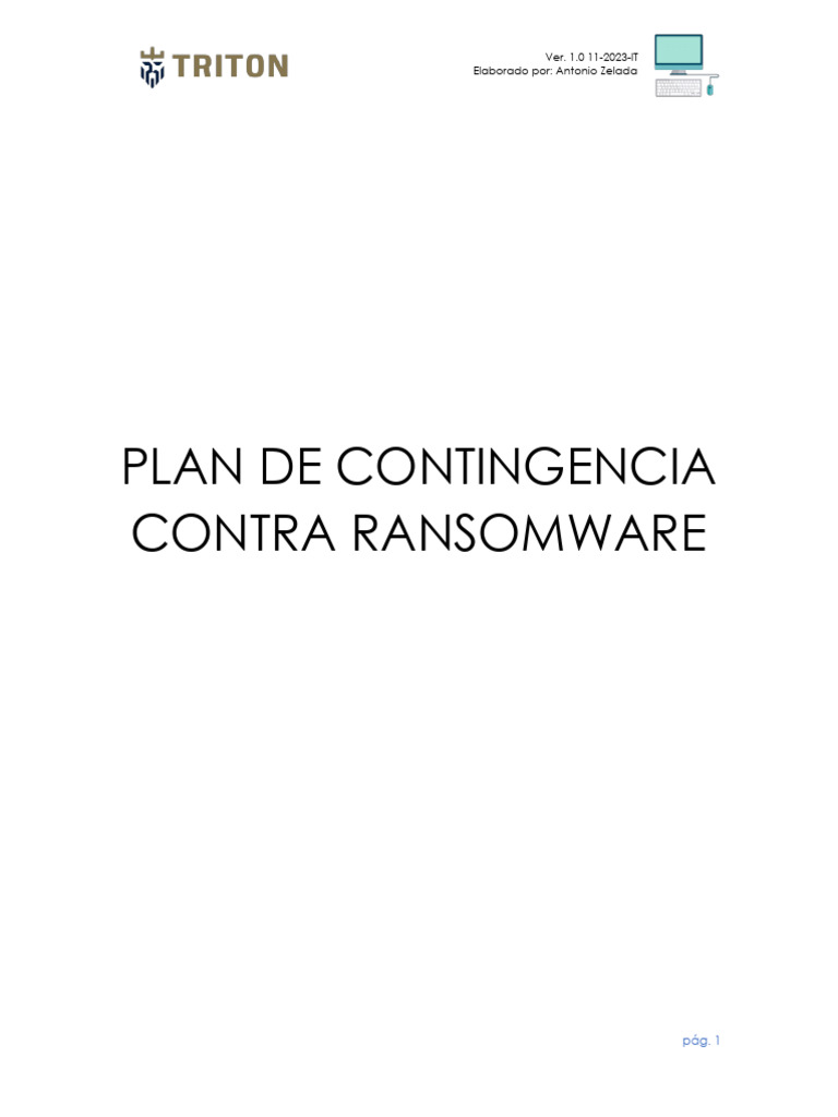 Plan de Contingencia Contra Ransomware | PDF | Secuestro de datos ...