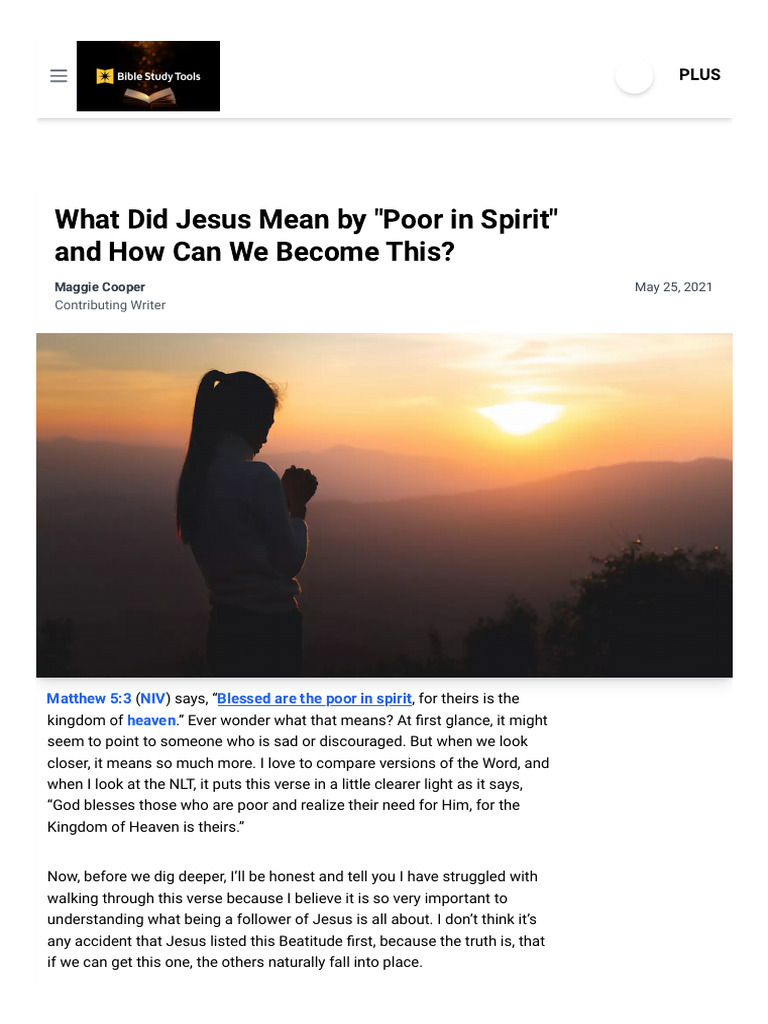 Understanding "Poor in Spirit" in Matthew 5 | PDF | Samuel | Jesus