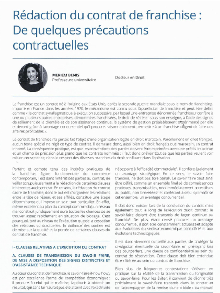Redaction Du Contrat de Franchise | PDF