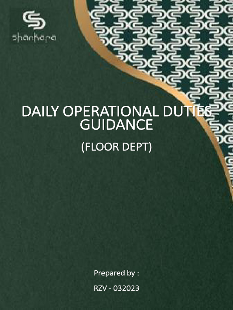 Panduan Kerja Operasional - Floor Dept - 0323 | PDF
