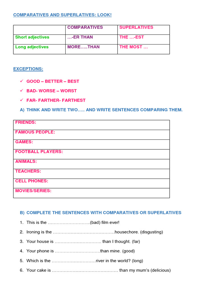 Comparatives and Superlatives 2023 | PDF
