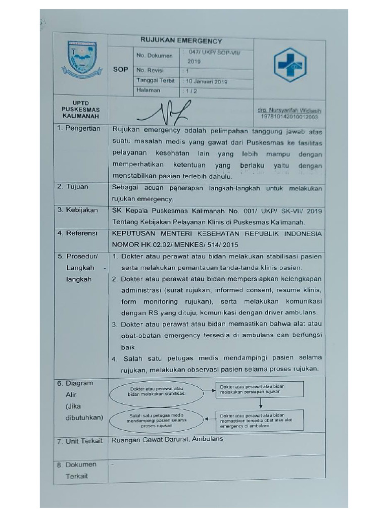 Sop Rujukan Emergency | PDF