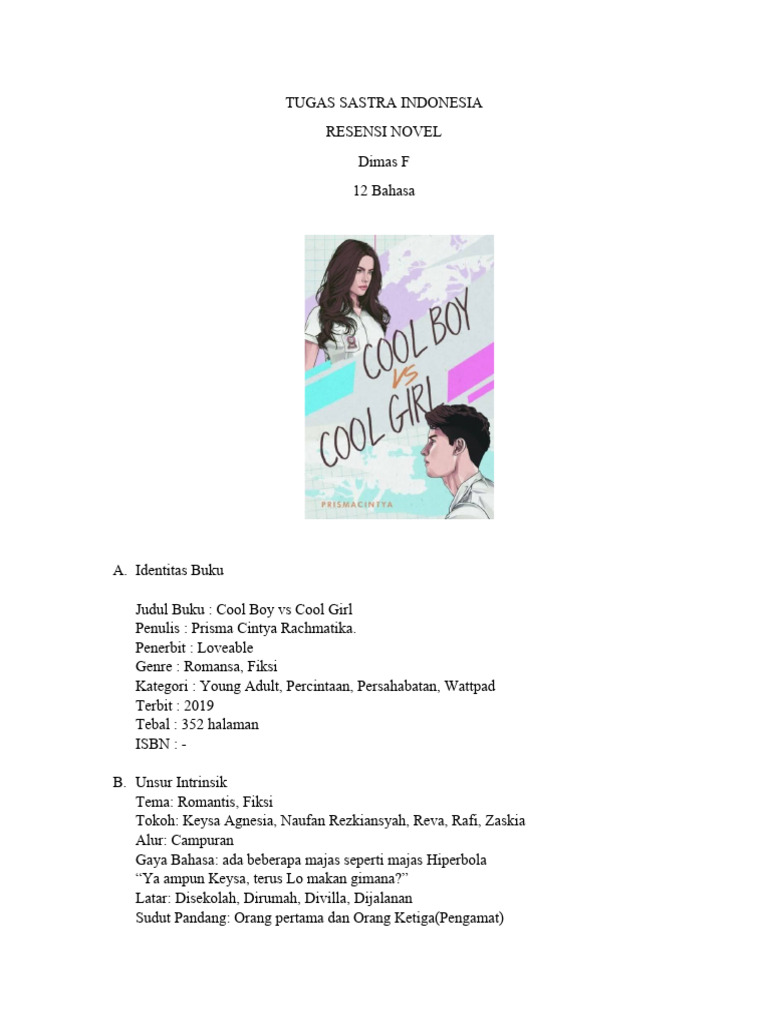 Resensi Novel Cool Boy vs Cool Girl | PDF