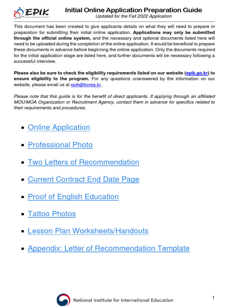 Initial Application Preparation Guide Fall 2022 | PDF