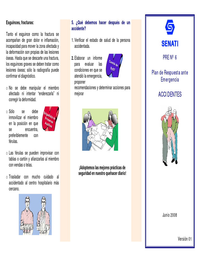 Pre Tríptico - Accidentes | PDF | Primeros auxilios | Especialidades ...