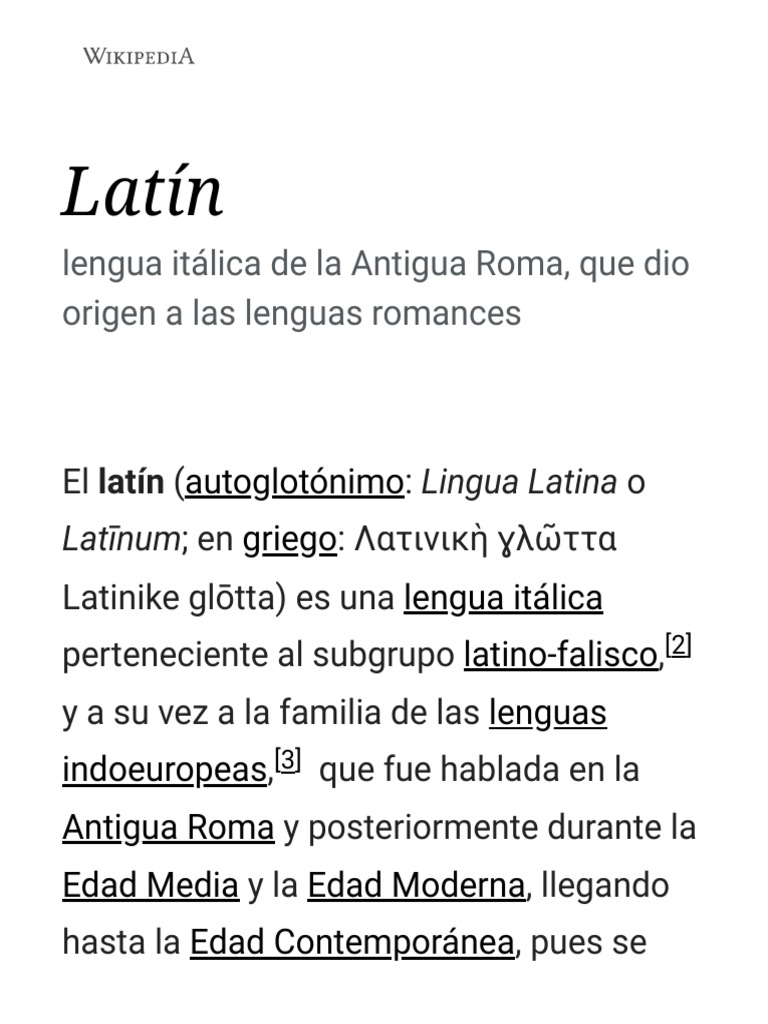 Latín - Wikipedia, La Enciclopedia Libre | PDF | latín | Verbo
