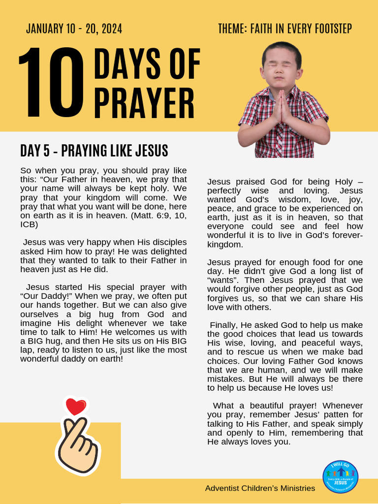 Day 5 Praying Like Jesus Pdf Prayer Jesus