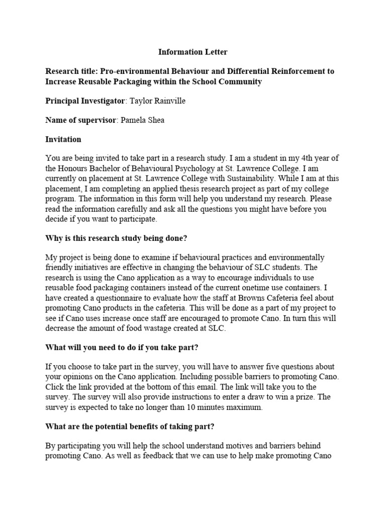 Information Letter | PDF | Risk