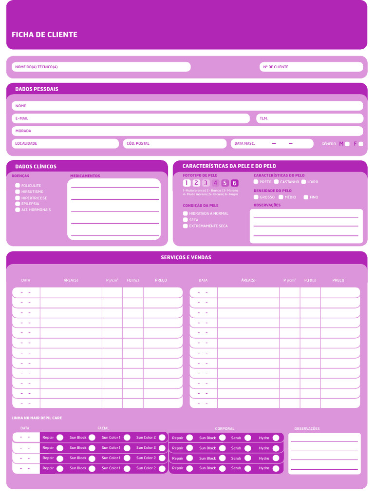 Ficha de Client e | PDF